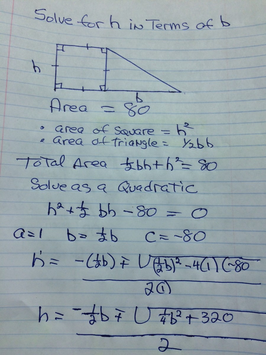 Solving for h involves a quadratic equation | Algebra Geometry & Basic ...